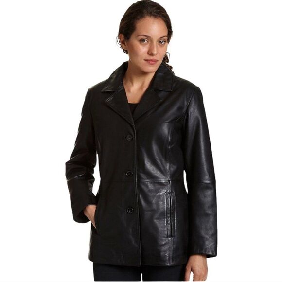 Jackets & Coats | C7 Womens Colebrook Co Excelled Modern Black Leather ...
